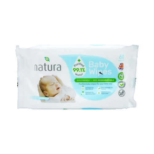 Natura Purified Water Baby Wipes Pack 60